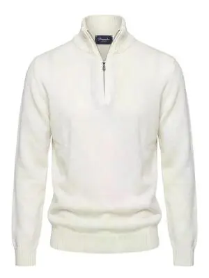 DRUMOHR Biscottino Quarter-zip Sweater Neutrals