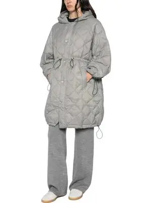 Taion Quilted Hooded Coat - Grey
