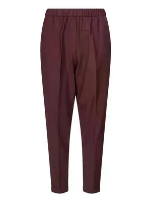 Antonelli Firenze Rosalba Cigarette Elasticated-waistband Turn-up Trousers - Red