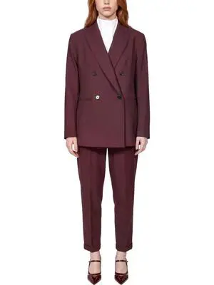 Antonelli Firenze Rosalba Cigarette Elasticated-waistband Turn-up Trousers - Red