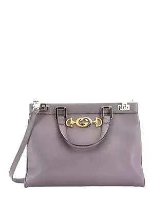 GUCCI Zumi Top Handle Bag Leather Medium Satchel