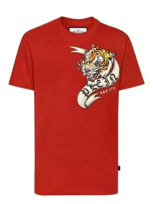 Philipp Plein Tiger-print T-shirt - Red