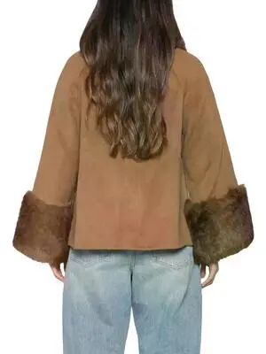 Apparis Judie Faux-fur Trim Wool Jacket - Neutrals
