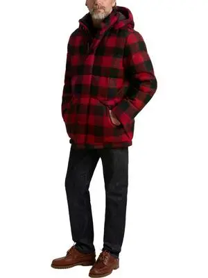 Woolrich Moon Check Puffer Jacket - Red