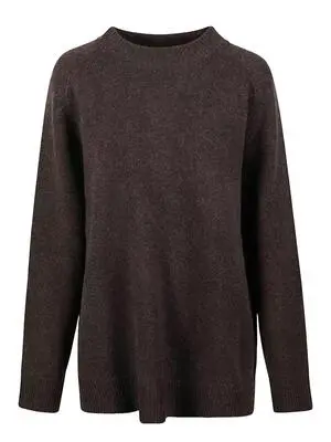 ANAII Raglan-sleeve Knitted Sweater - Brown