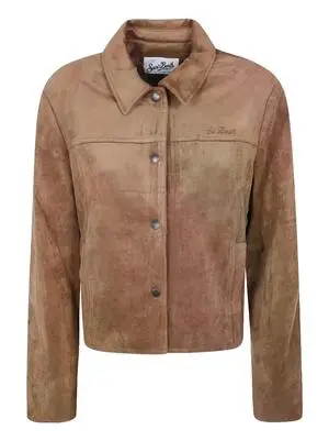 MC2 SAINT BARTH Logo-embroidered Button-up Jacket - Brown