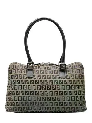 Fendi 20th Century Zucchino Canvas Shoulder Bag - Grey