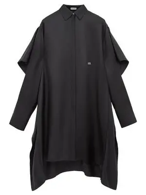 Loewe Silk-blend Draped Shirt Dress - Black