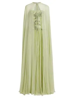 ZUHAIR MURAD Silk Chiffon Strapless Embellished Gown