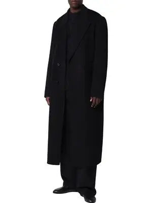 SÉFR Relaxed Fit Double-breasted Long Coat In Wool And Cashmere