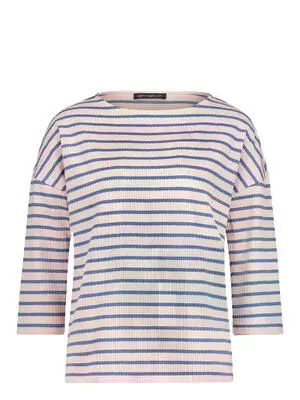 BETTY BARCLAY Striped Ribbed T-shirt - Neutrals