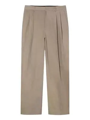 DUNST Pleated Straight-leg Trousers - Neutrals