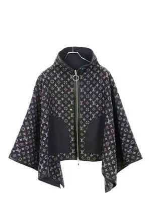 LOUIS VUITTON 2010s Monogram-pattern Reversible Cape - Blue