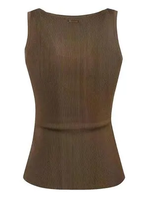 Max Mara Ribbed-knit Top - Brown