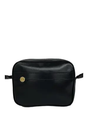 Gucci 1980-1990 Calfskin Interlocking G Crossbody Bag - Black