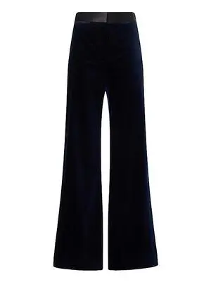 Victoria Beckham Alina Straight-leg Velvet Trousers - Midnight