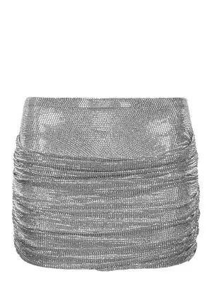 GIUSEPPE DI MORABITO Crystal-embellished Ruched Mini Skirt