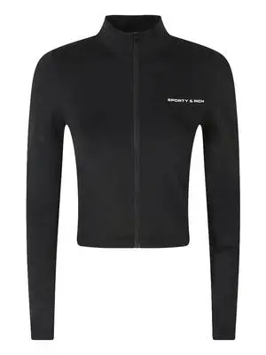 SPORTY & RICH Freya Bold Logo-embroidered Zip-up Jacket
