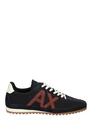 Armani Exchange Logo-patch Panelled Sneakers - Blue