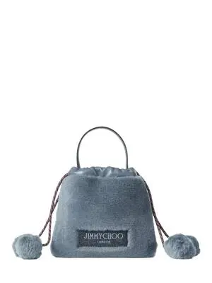 JIMMY CHOO Drawstring Shearling Bucket Bag