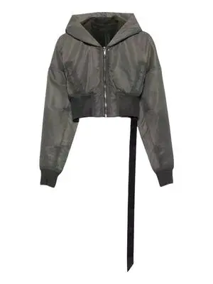 Rick Owens Cropped Hooded Jacket - Grey