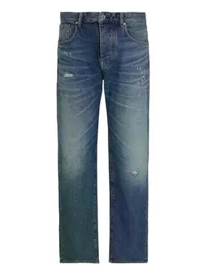 Armani Exchange Stonewashed Distressed Jeans - Blue