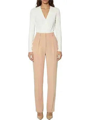 Elisabetta Franchi Lightweight Crêpe Fabric Trousers - Neutrals