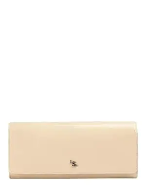 LE SILLA Logo-plaque Clutch Bag Neutrals