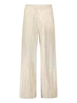 BETTY BARCLAY Plissé-effect Wide-leg Cropped Trousers - Neutrals