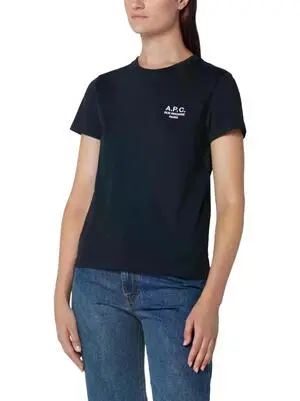 A.p.c. Rue Madame Logo-embroidered T-shirt - Blue