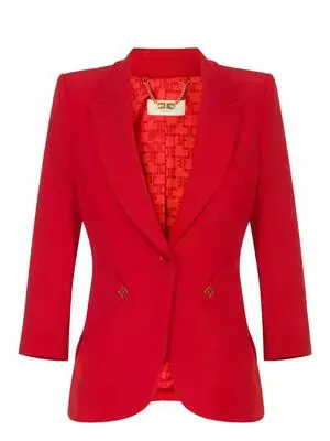 Elisabetta Franchi Jacket Made Of Lightweight Crêpe Fabric And Satin - Red