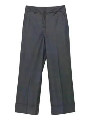 Incotex Arlys Pressed-crease Turn-up Trousers - Grey