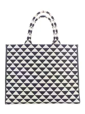 Prada Symbole Shopper Jacquard Large Tote Bag - Grey