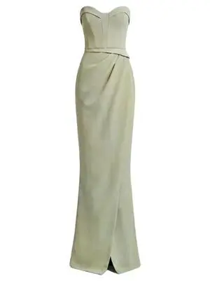 GEMY MAALOUF Strapless Draped Dress - Green