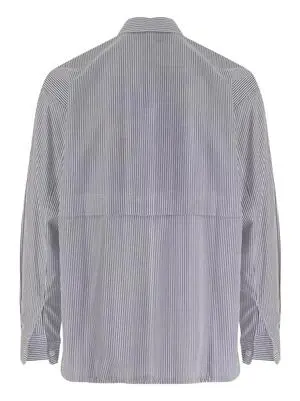 Comme Des Garçons Striped Patch-pocket Shirt - White