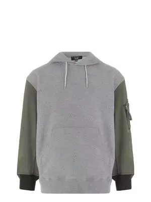 Comme Des Garçons Contrast-sleeve Hoodie - Grey