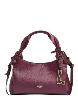 LANCEL Swann Grained Leather Tote Bag - Red