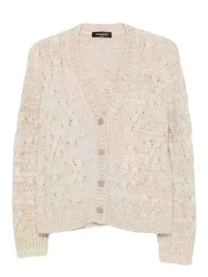 Fabiana Filippi Cable-knit Sequin-embellished Cardigan - Neutrals