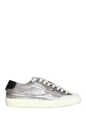 AUTRY Cracked Laminated Leather Sneakers