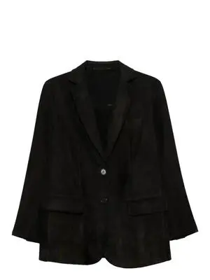 SALVATORE SANTORO Suede Single-breasted Jacket - Black