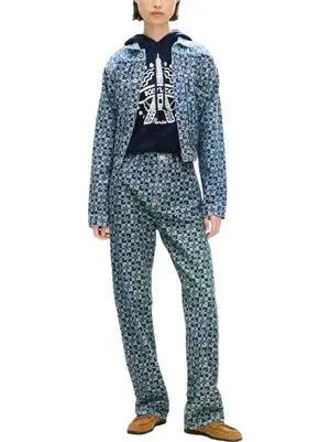 Kenzo Eiffel Tower Embroidered Hoodie - Blue