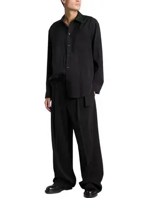 Emporio Armani Belted Pleated Trousers - Black