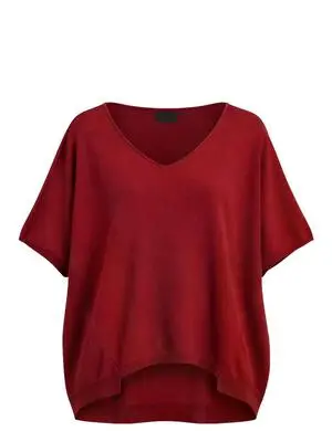 Liviana Conti Raquel V-neck High-low Sweater - Red
