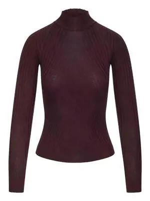 ROBERTO COLLINA Ribbed-knit Turtleneck Sweater - Red