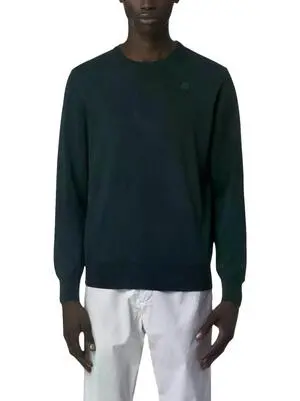 K-WAY Crew-neck Logo-patch Sweater - Green