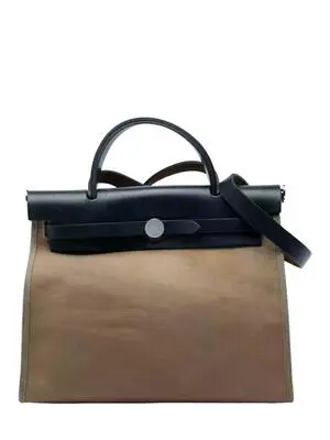 Hermès 2018 Toile Herbag Zip 31 Satchel Brown