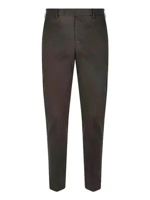 PT TORINO Straight-leg Cotton Trousers - Brown