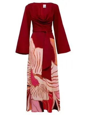Acler Lindon Cowl-neck Midi Dress - Red