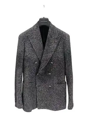 Tagliatore Double-breasted Tweed Blazer - Grey