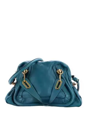 Chloé Paraty Top Handle Bag Leather Medium Satchel - Blue
